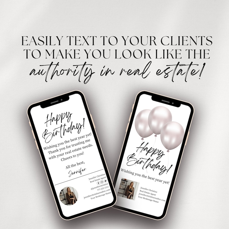 Happy Birthday Client Textable Bundle for Real Estate Agents, Client ...