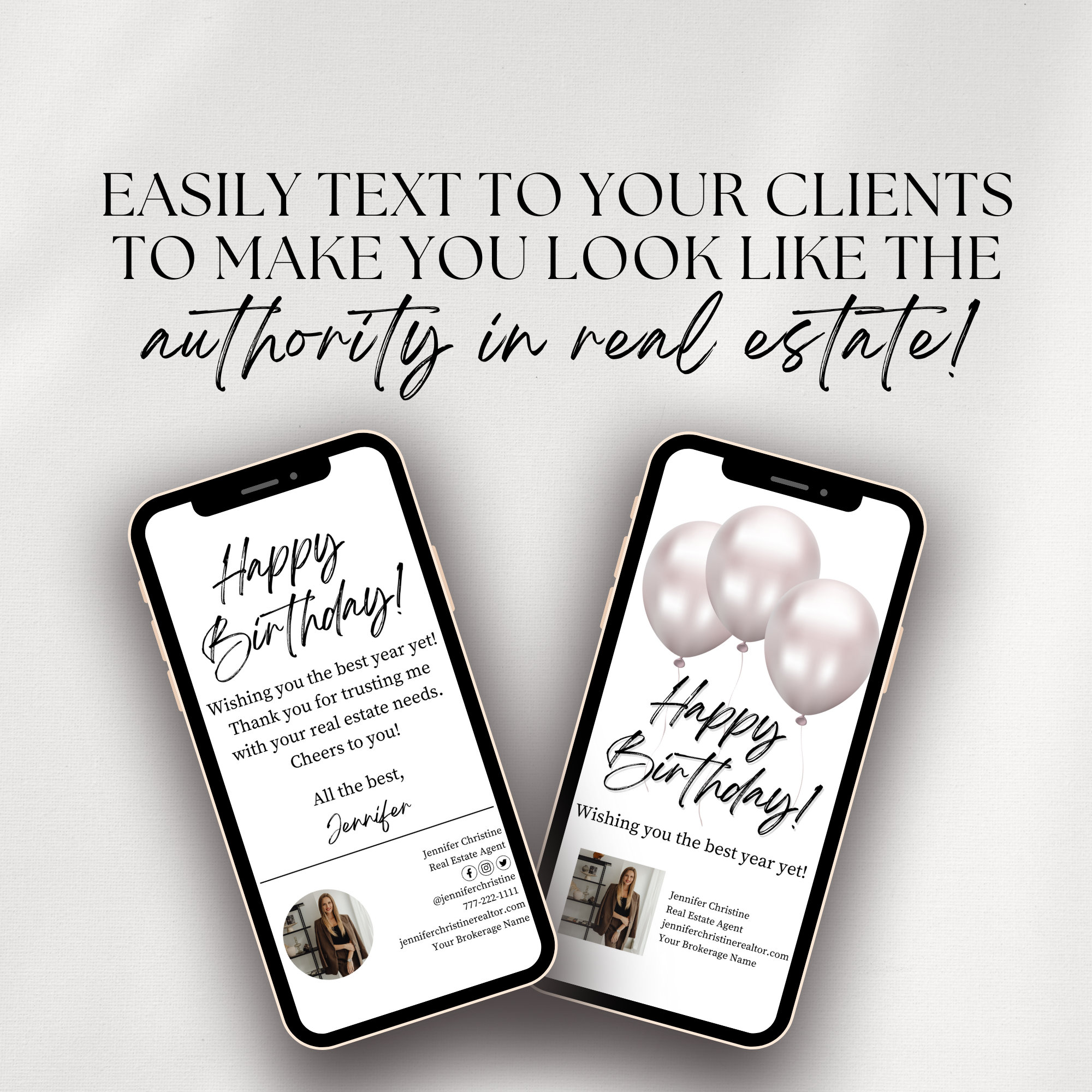 Happy Birthday Client Textable Bundle for Real Estate Agents, Client ...