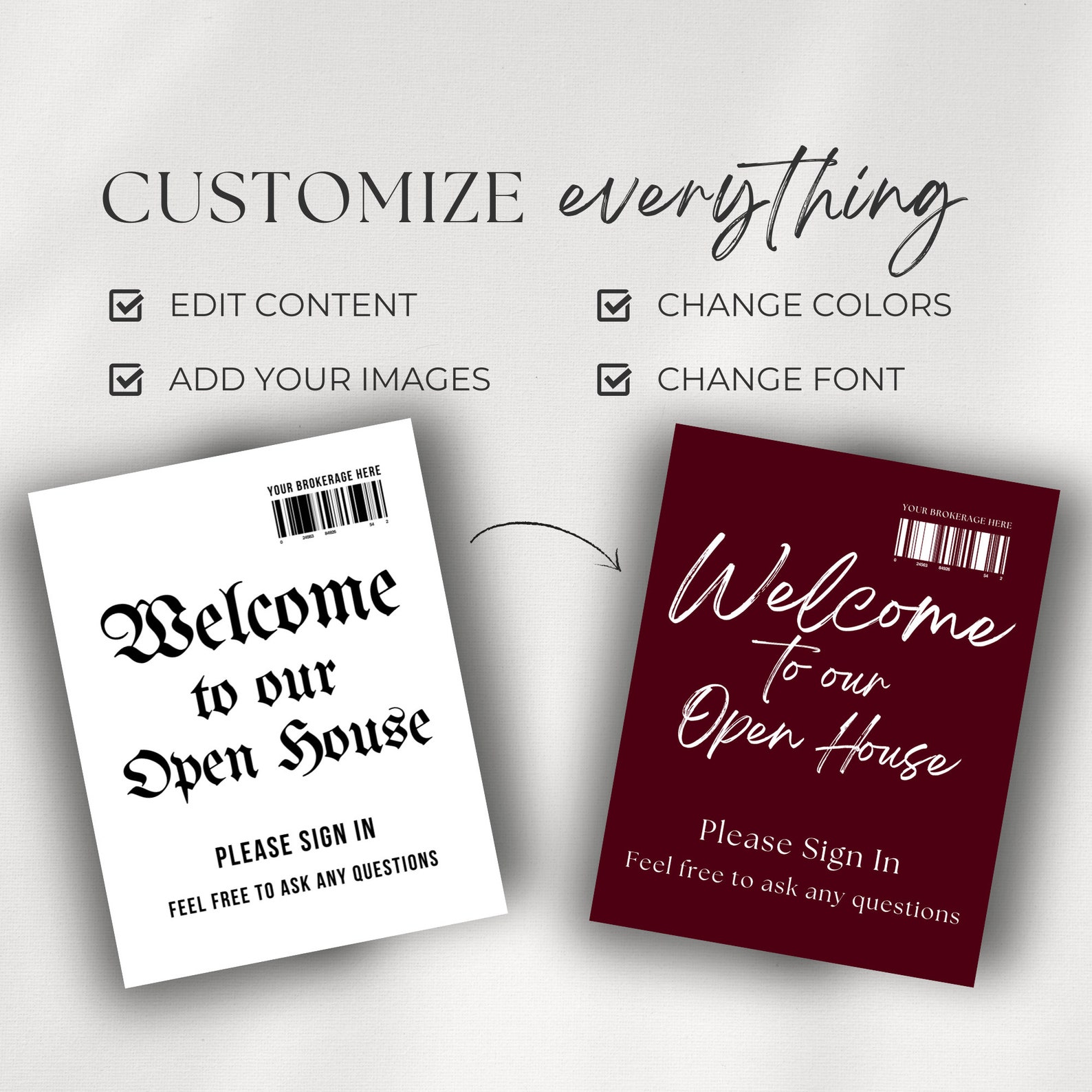 Open House Welcome Sign, Open House Sign, Open House Marketing, Welcome ...