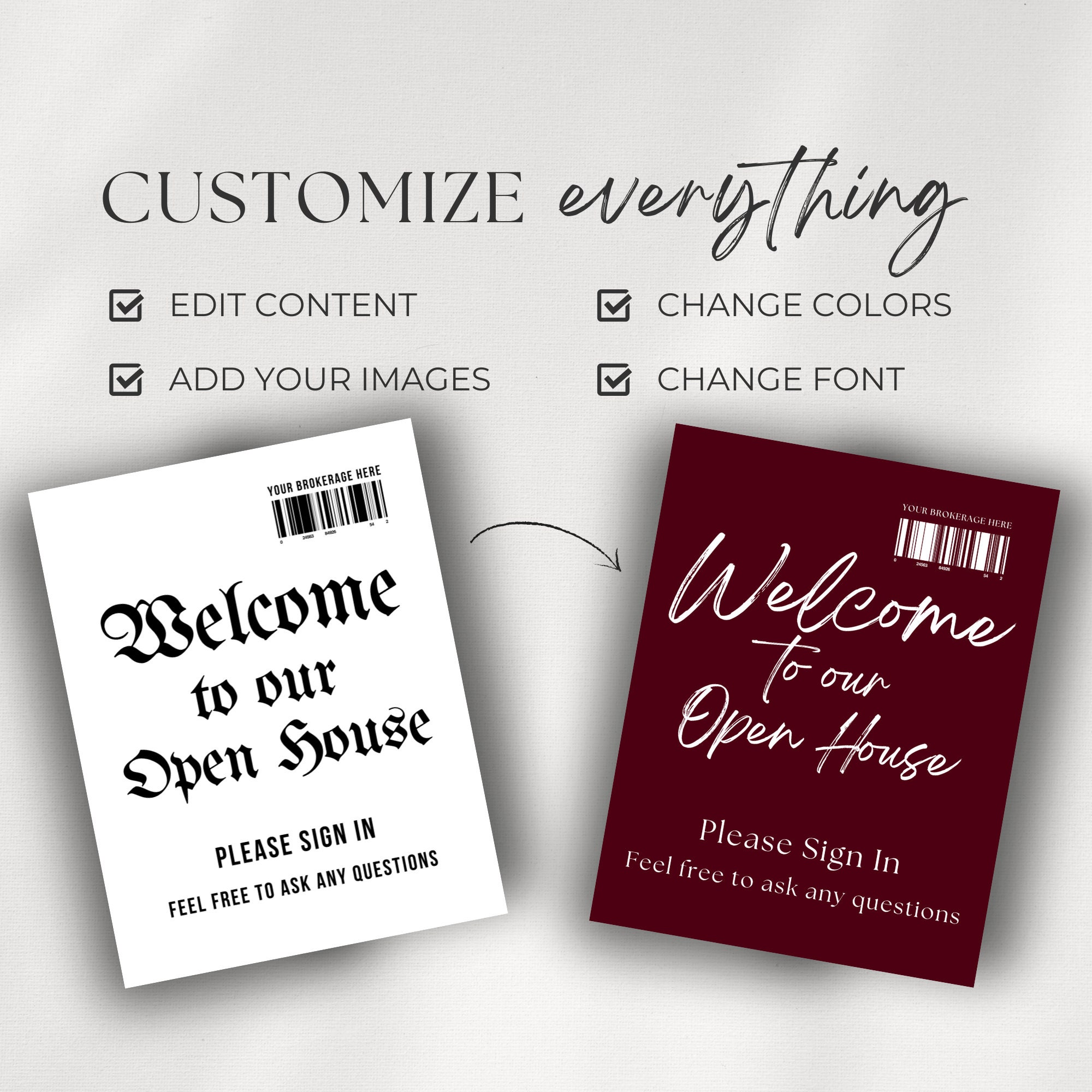 Open House Welcome Sign, Open House Sign, Open House Marketing, Welcome ...