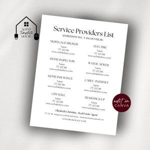 Service Providers List, Real Estate Trusted Vendors, Utility ...