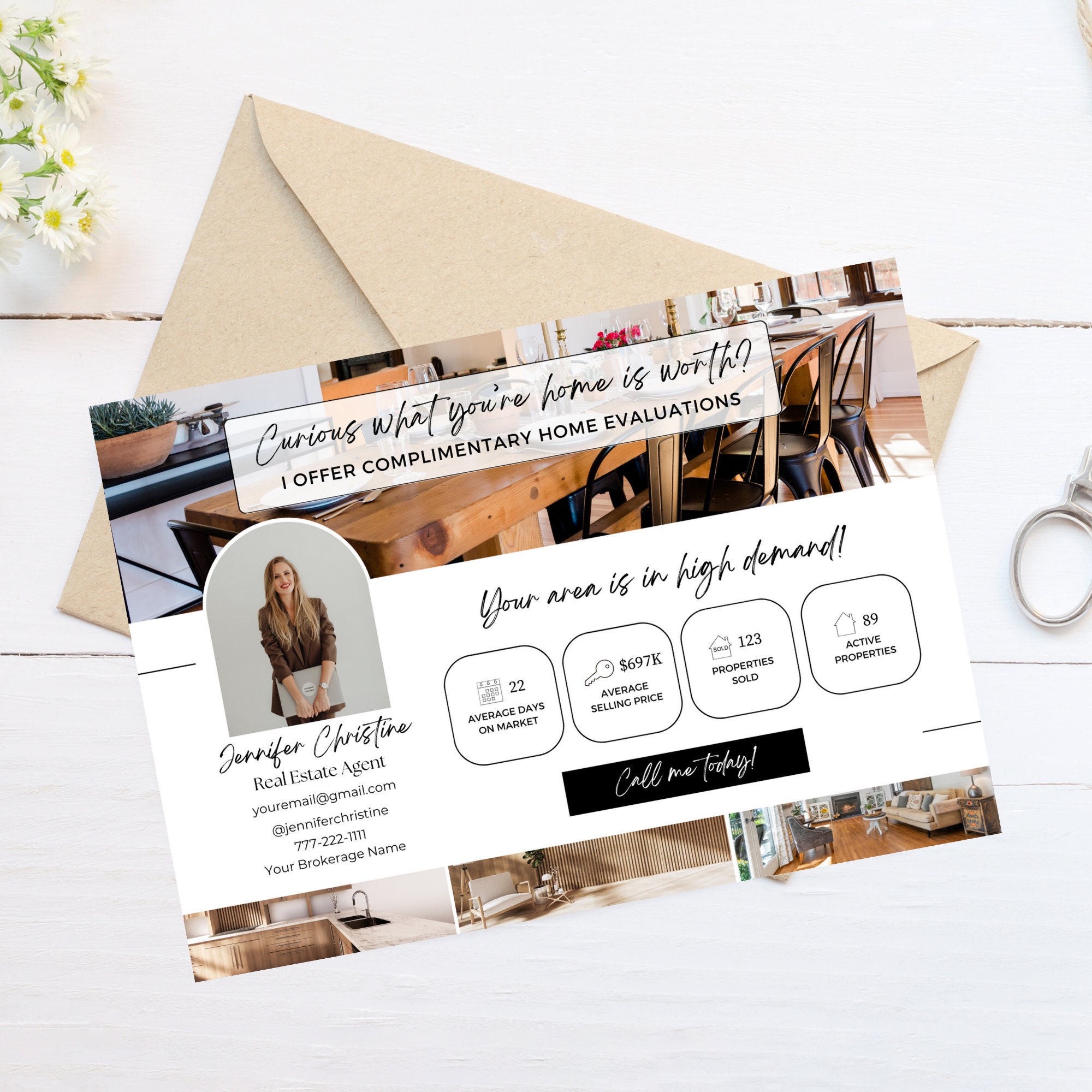 Monthly Market Update Postcard, Real Estate Postcard, Monthly Report ...