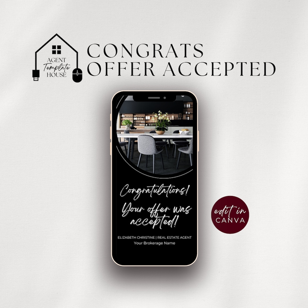 Congratulations Sale Pending, Offer Accepted Under Contract, Real ...