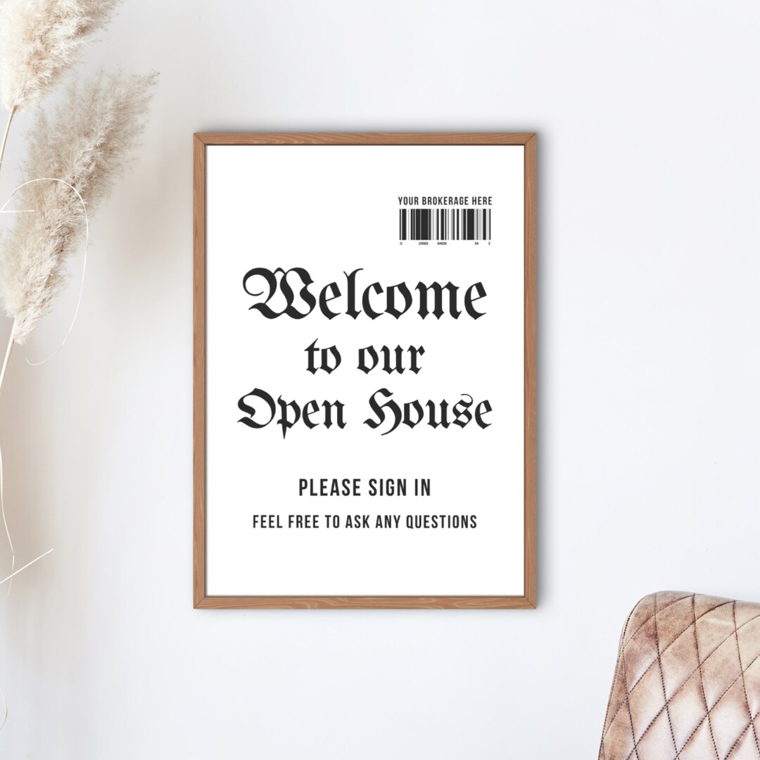 Open House Welcome Sign, Open House Sign, Open House Marketing, Welcome ...