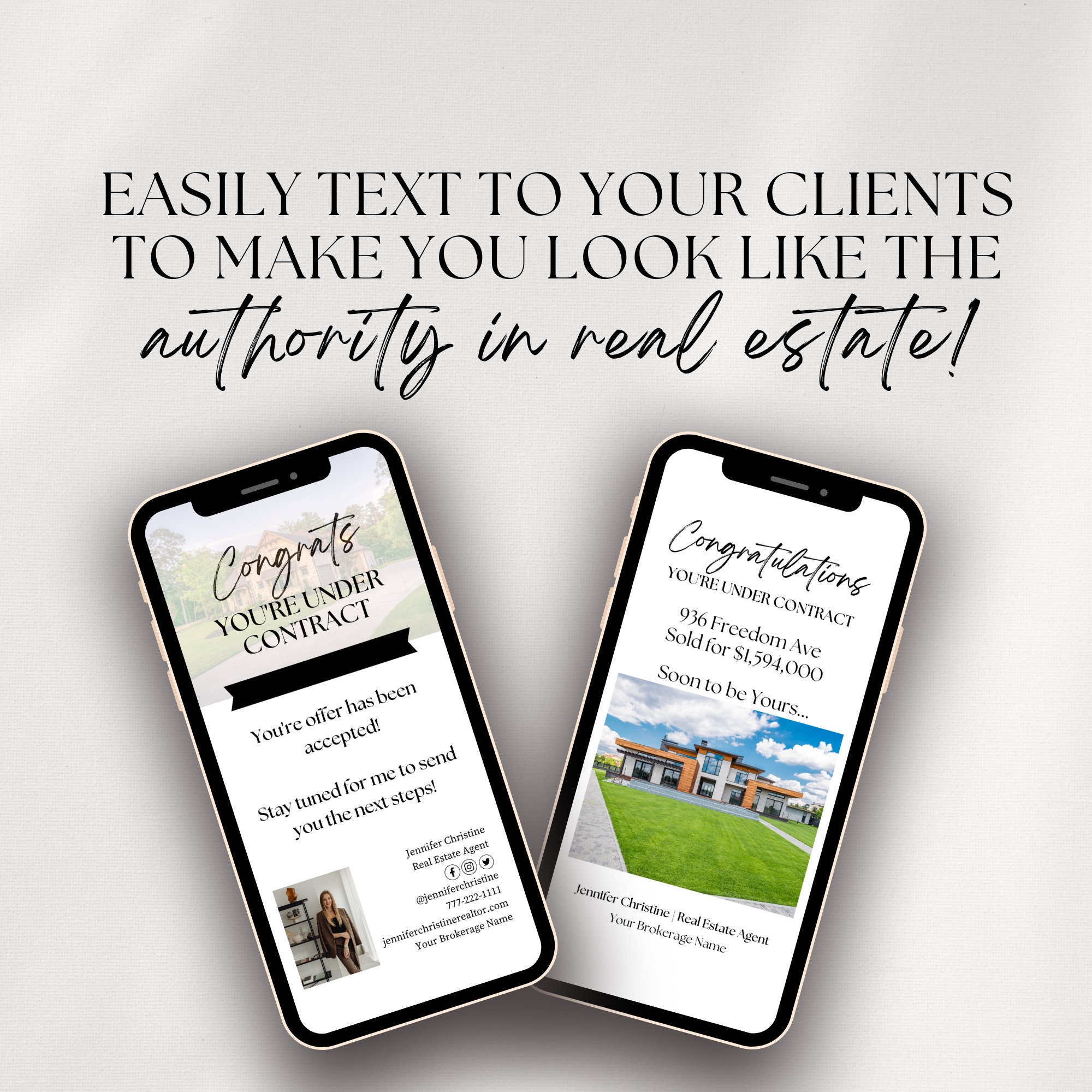 Congrats Under Contract Textable Bundle for Real Estate Agents, Under ...
