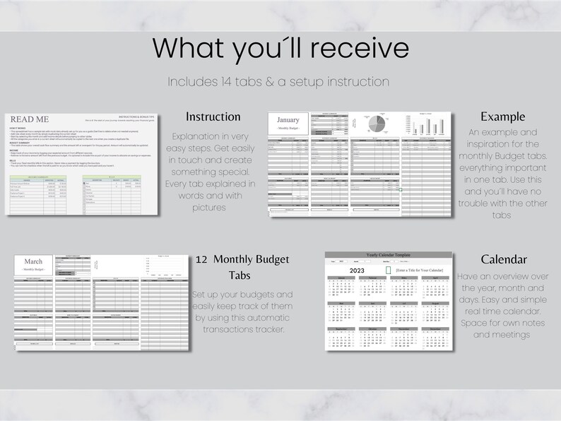 Annual Budget Excel Template, Google Sheets Spreadsheet, Yearly Finance Tracker, Easy ...
