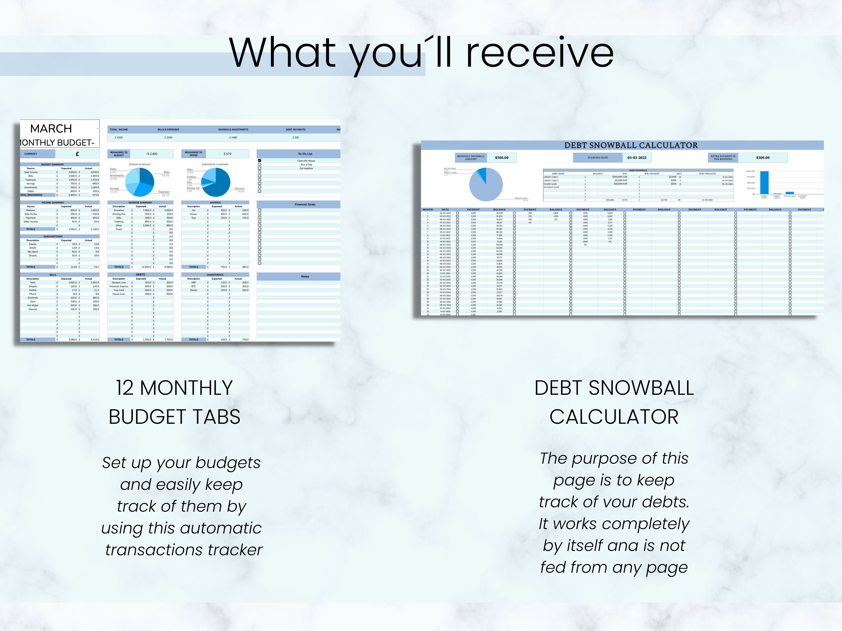 Debt Snowball Calculator Google Sheets Spreadsheet, Monthly Budget ...