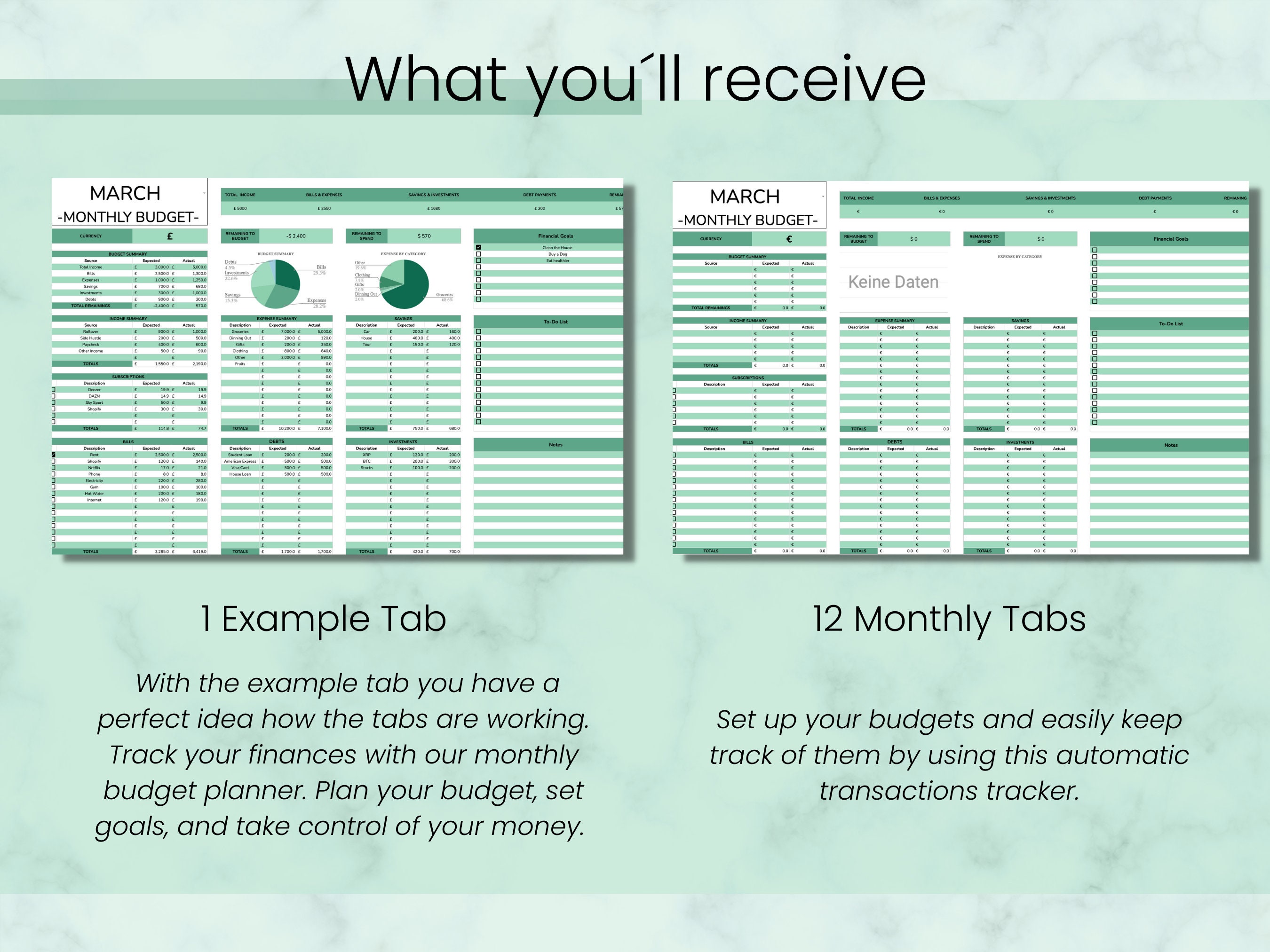 Monthly Budget Google Sheets Expense Tracker Template, Budget by ...