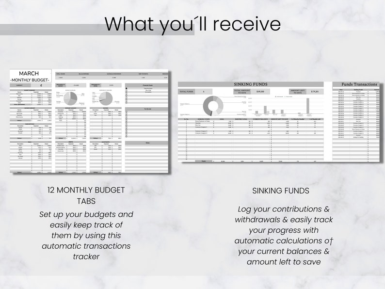 Sinking Funds Google Sheets Spreadsheet Template, Monthly Budget ...