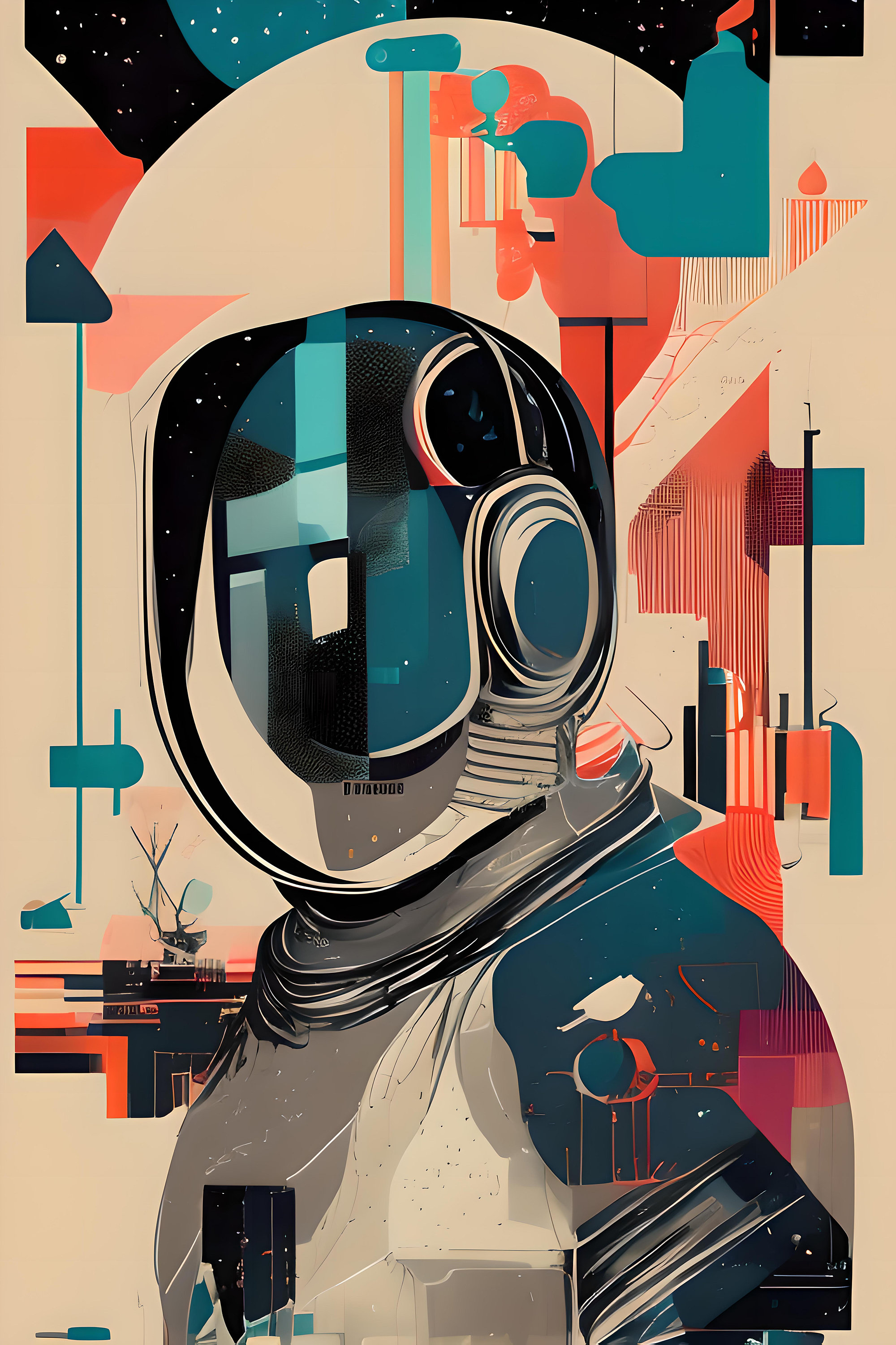 Astronaut Painting, Spaceman Art, Poster Print, Abstract Printable Wall ...