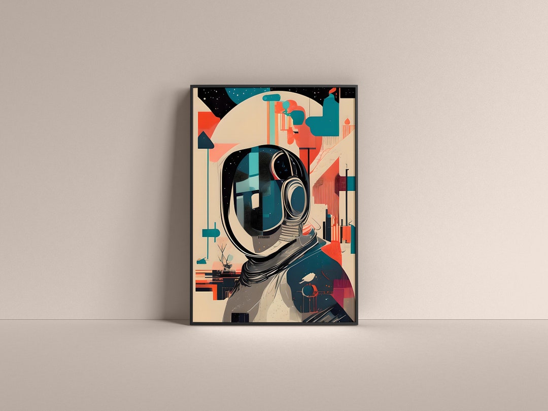 Astronaut Painting, Spaceman Art, Poster Print, Abstract Printable Wall ...