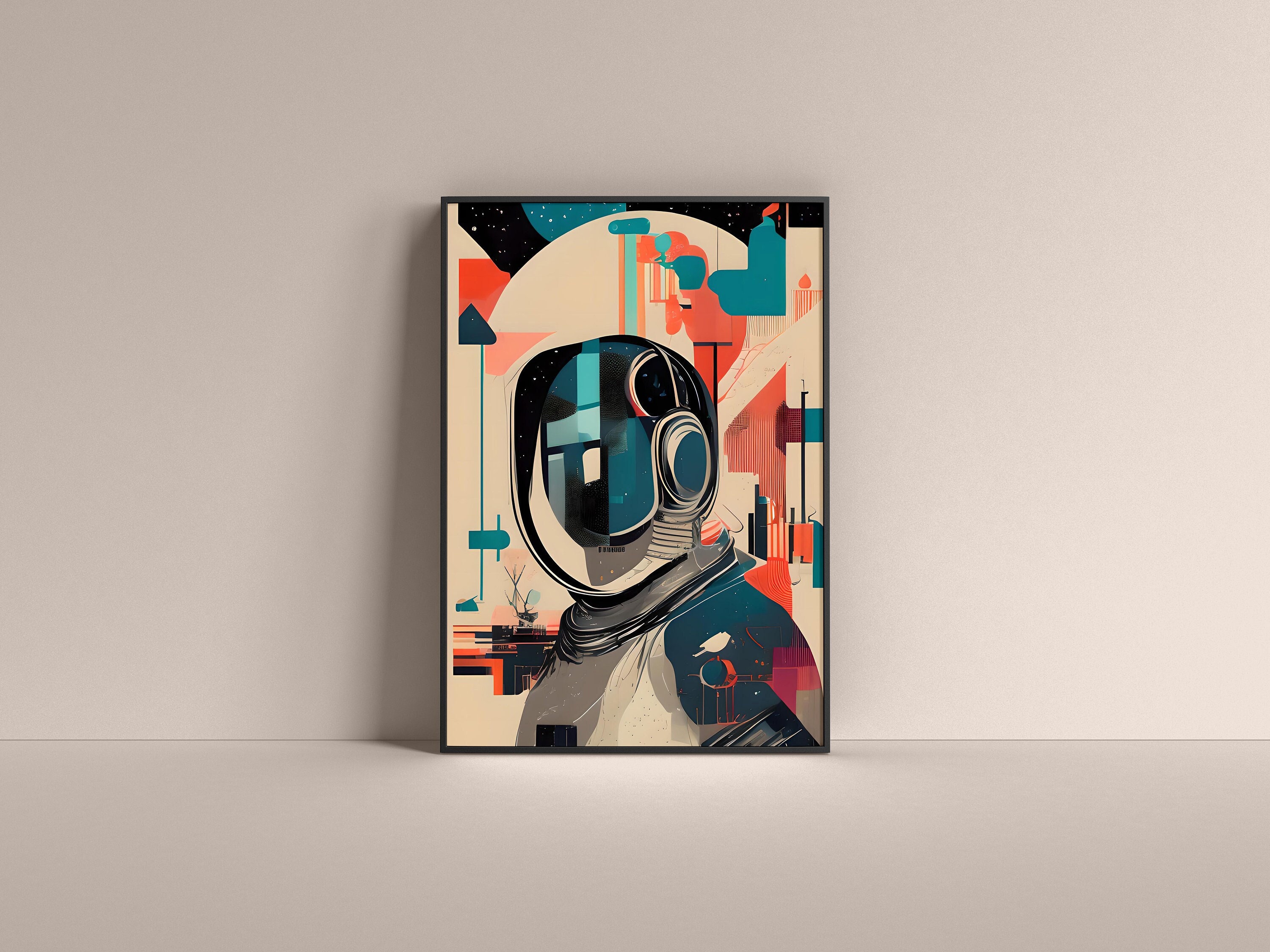 Astronaut Painting, Spaceman Art, Poster Print, Abstract Printable Wall ...