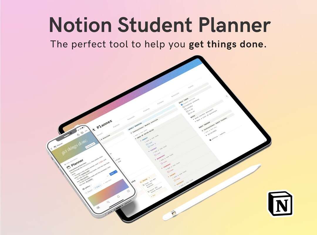 Notion Template Student Planner, Academic School Planner for Notion ...