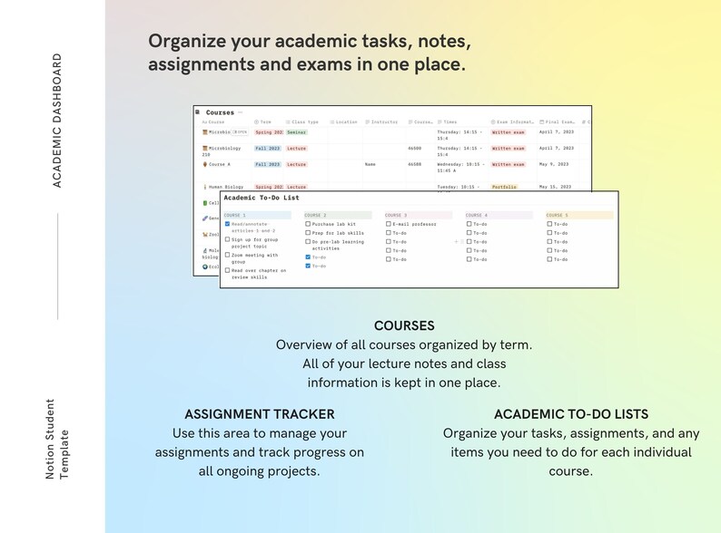 Notion Template Student Planner, Academic School Planner for Notion ... Notion Template Student Planner, Academic School Planner for Notion ...