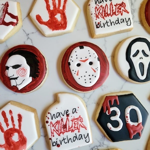 Horror Movie Birthday Sugar Cookies, Killer Birthday Cookies - Etsy