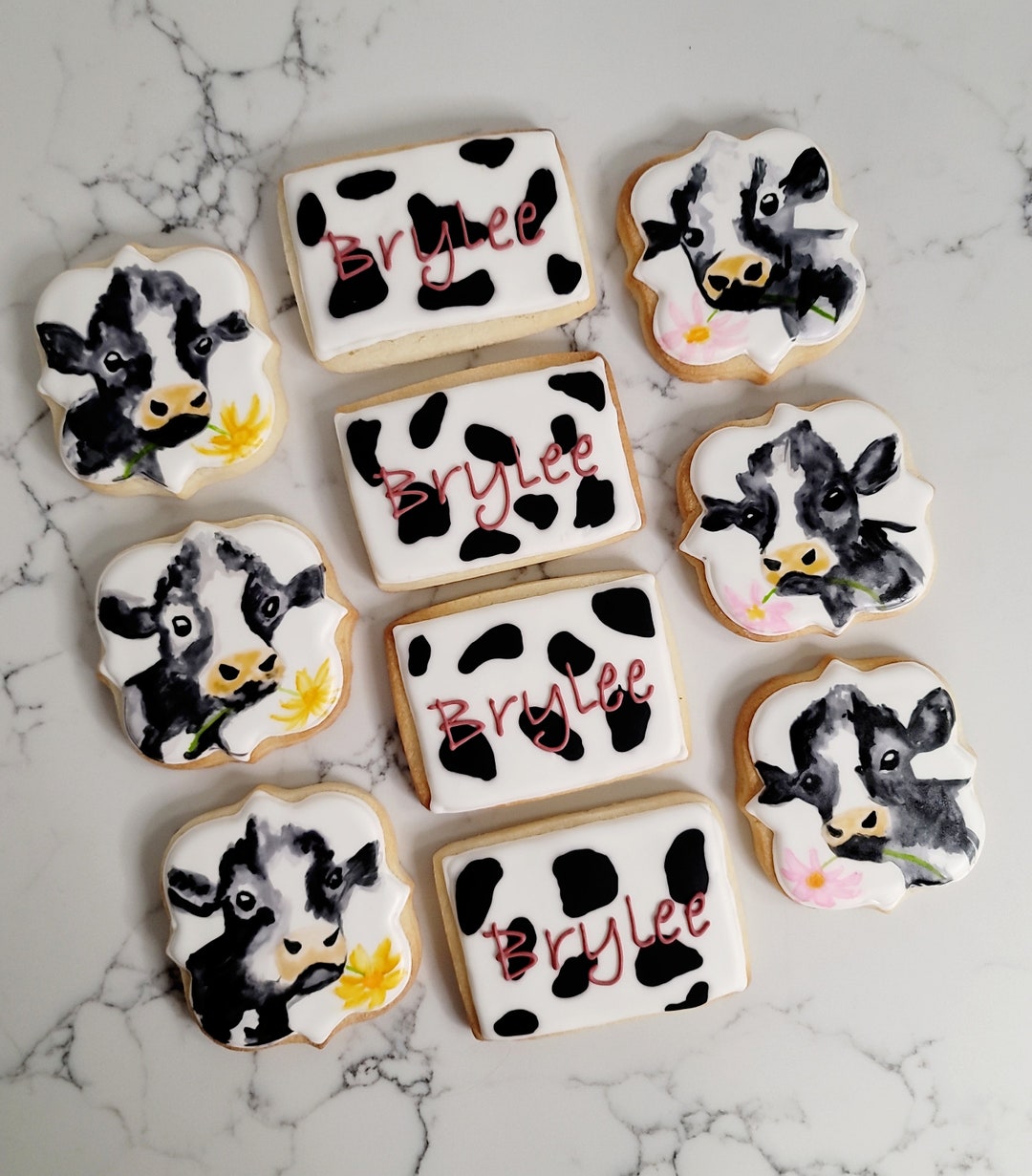 Cow Sugar Cookies, Cow Print Cookies, Cow Birthday, Hand Painted - Etsy