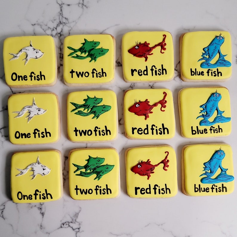 One Fish Two Fish Sugar Cookies Dr. Seuss Cookies Fish - Etsy