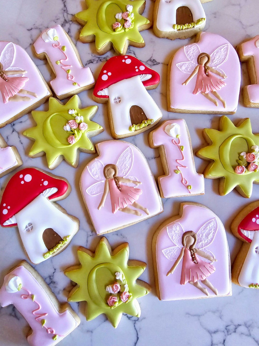 Fairy Garden Sugar Cookies, Girly Birthday Cookies - Etsy