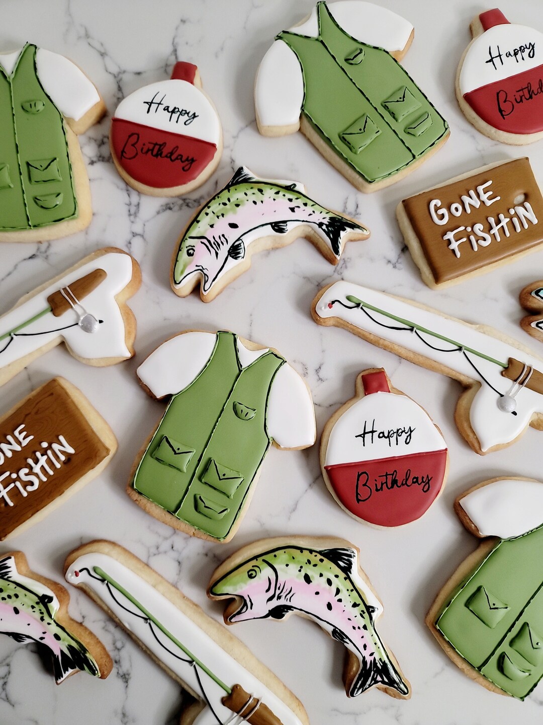 Gone Fishing Sugar Cookies, Cookies for Dad, Trout Cookies, Fathers Day ...