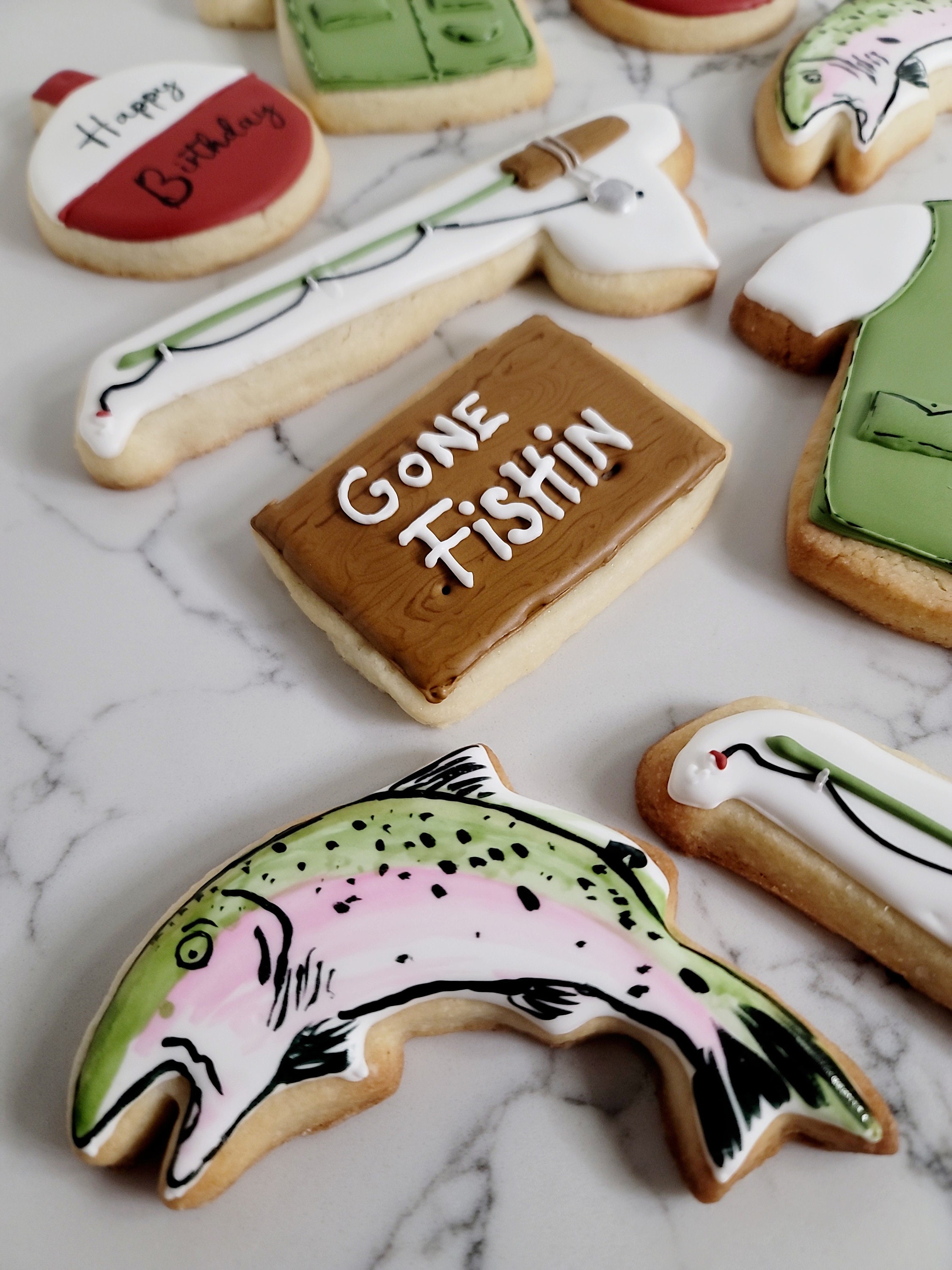 Gone Fishing Sugar Cookies Cookies for Dad - Etsy