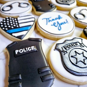 Police Sugar Cookies, Police Thank You Cookies, Custom Police Cookies ...