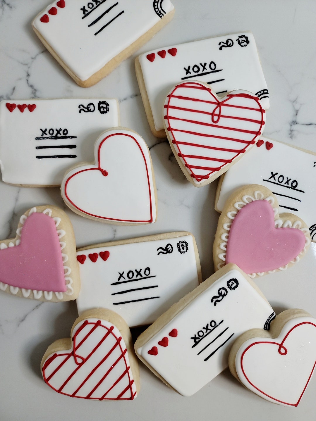 Valentine's Day Sugar Cookies, Valentine's Letters Cookies - Etsy