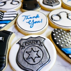 Police Sugar Cookies, Police Thank You Cookies, Custom Police Cookies ...