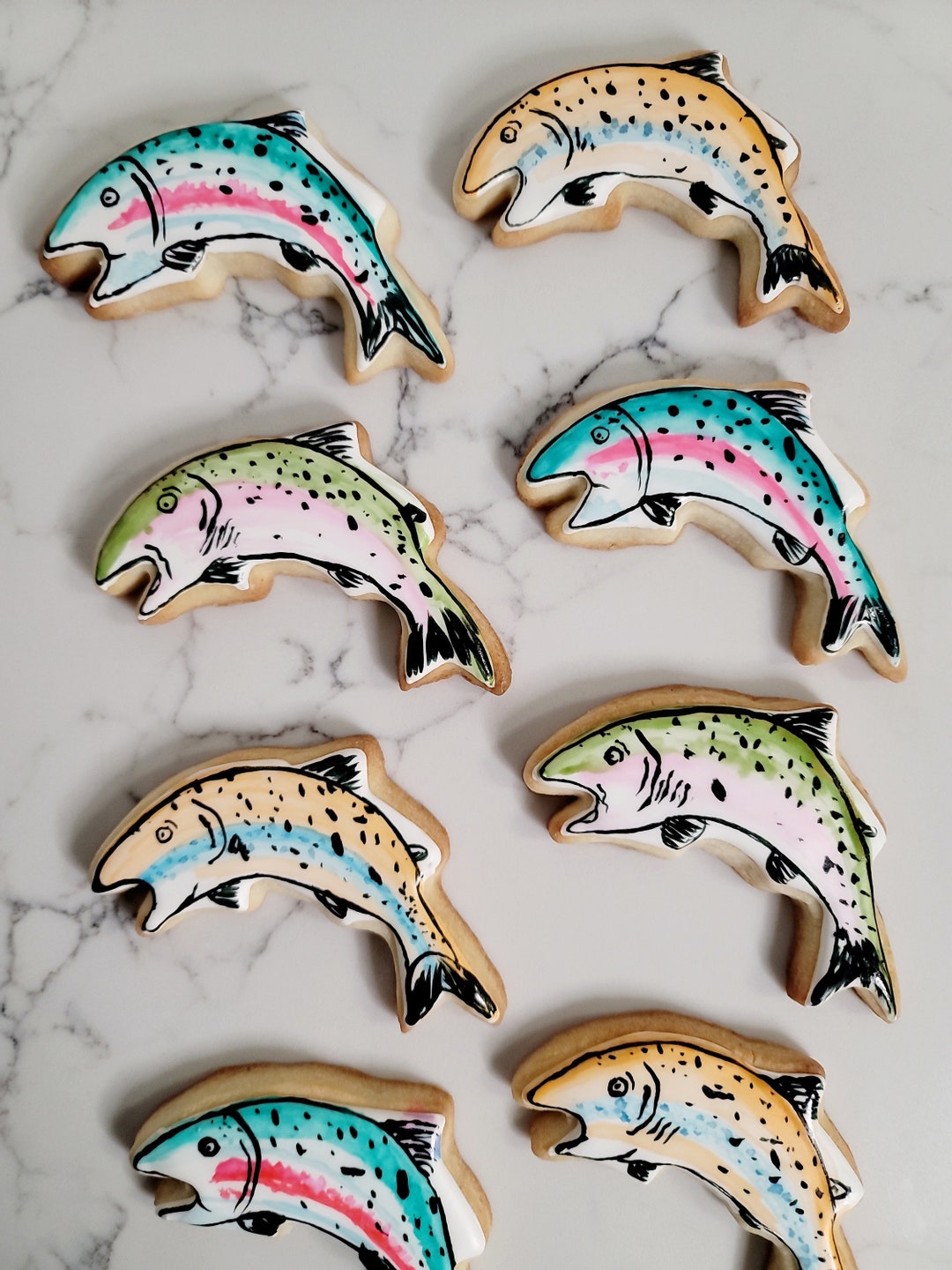 Fish Sugar Cookies, Cookies for Dad, Father's Day, Fishing Cookies ...