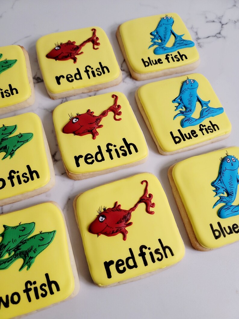 One Fish Two Fish Sugar Cookies Dr. Seuss Cookies Fish - Etsy