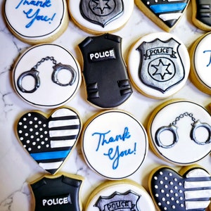 Police Sugar Cookies, Police Thank You Cookies, Custom Police Cookies ...