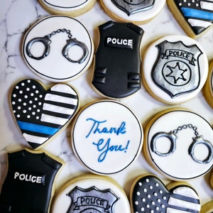 Police Sugar Cookies, Police Thank You Cookies, Custom Police Cookies ...