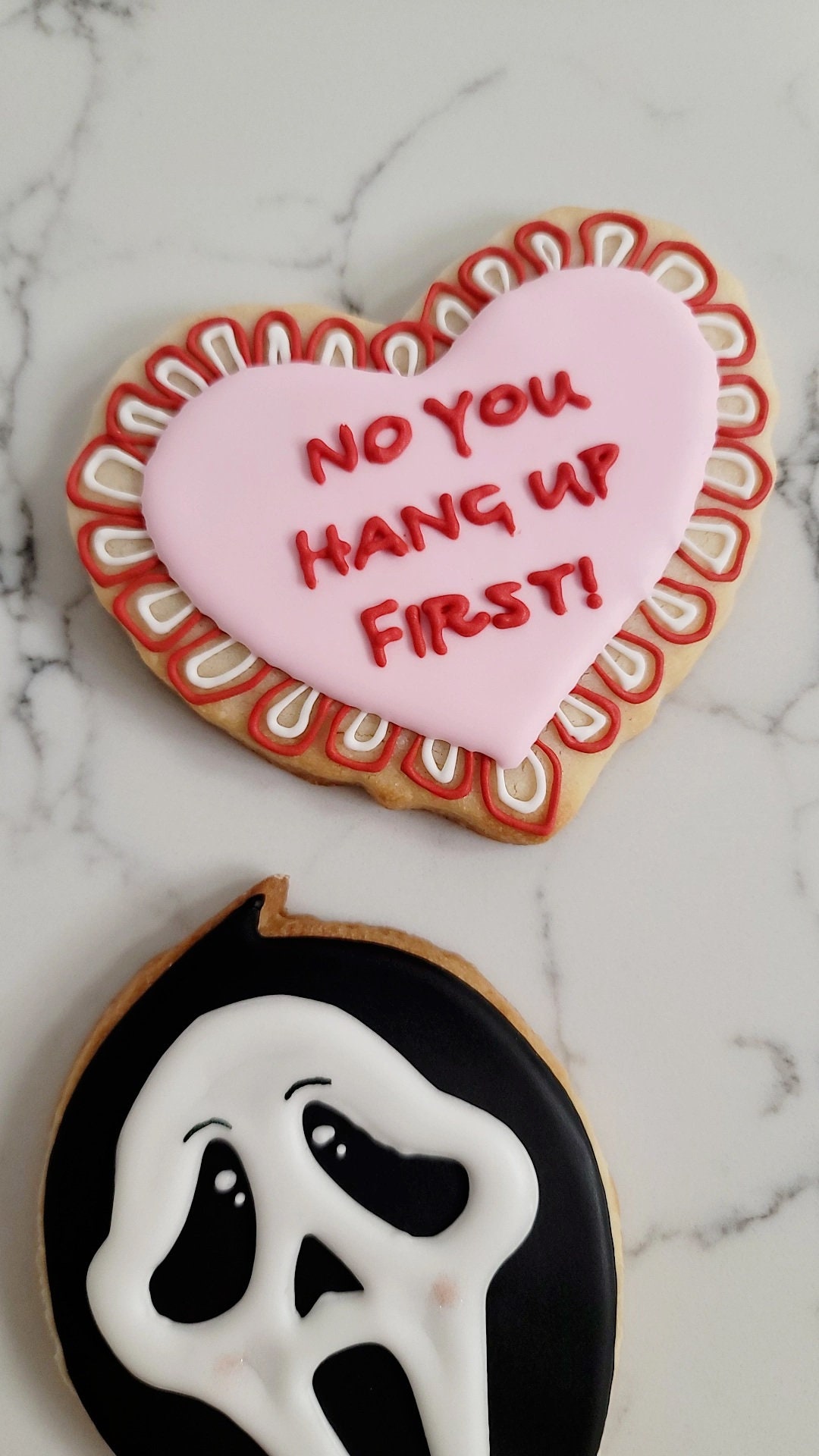 Hang up First Ghostface Sugar Cookies, Halloween Cookies, Valentine's ...