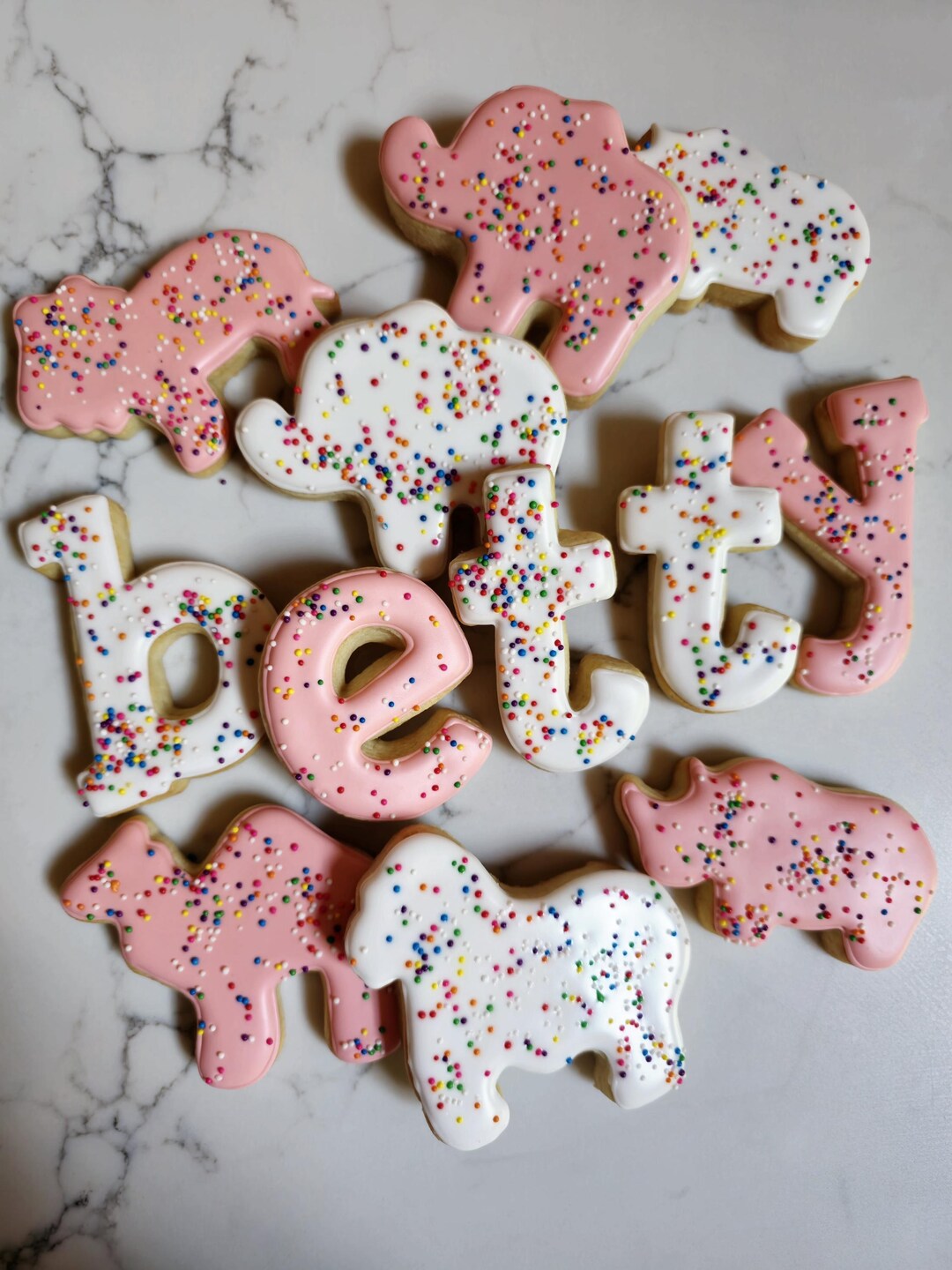 Frosted Animal Cookies, Circus Animal Sugar Cookies, Girly Birthday ...