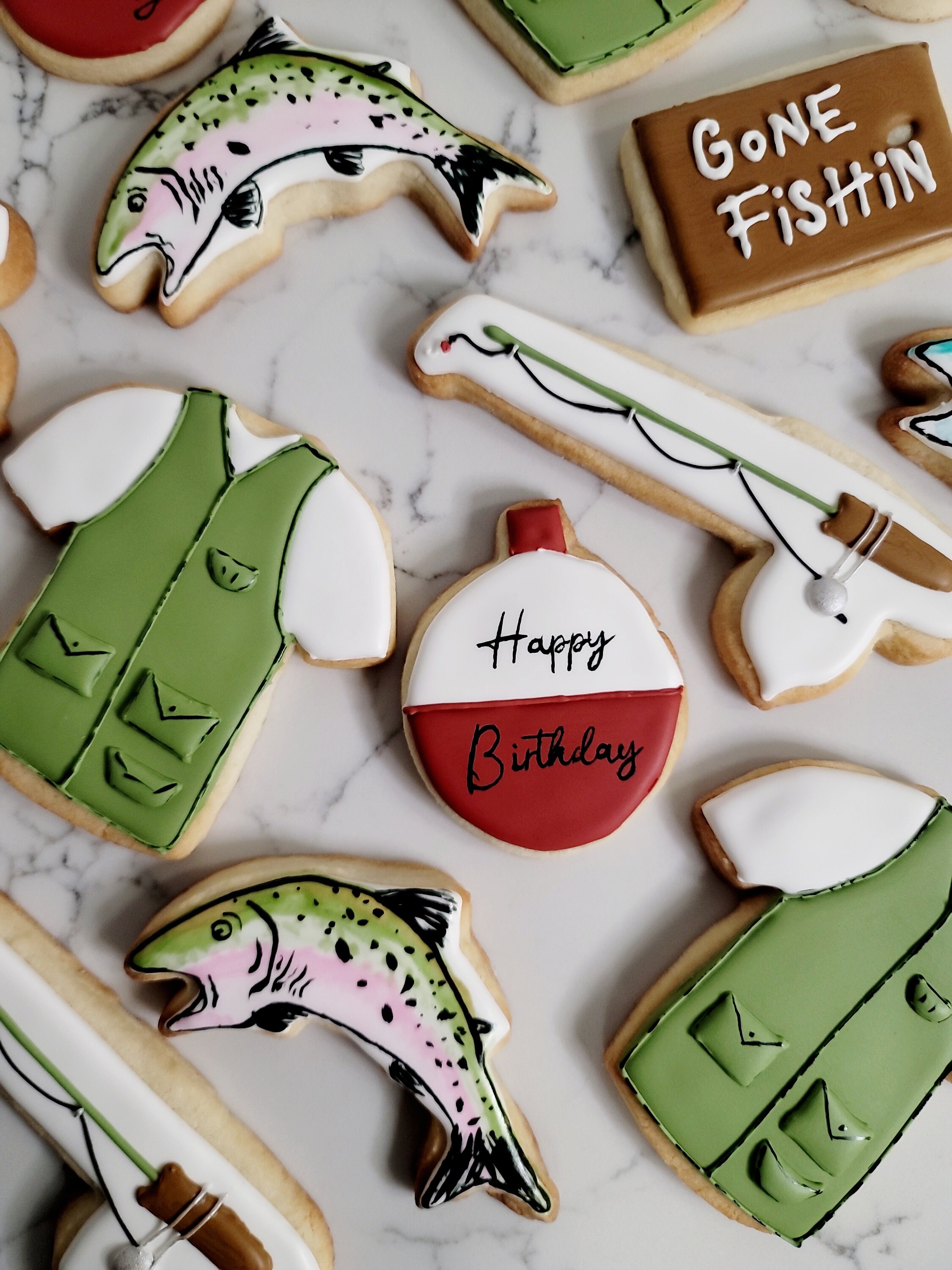 Gone Fishing Sugar Cookies Cookies for Dad - Etsy