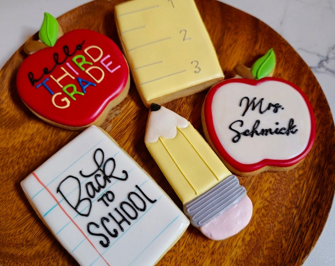 Back to School Cookies, Teacher Sugar Cookies - Etsy