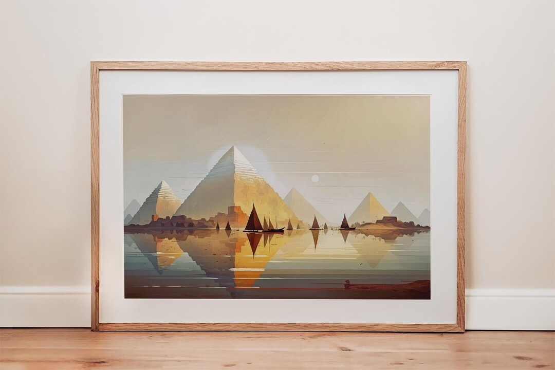 Pyramids of Giza Egypt Watercolor Wall Art Print Ancient Egypt Wall ...