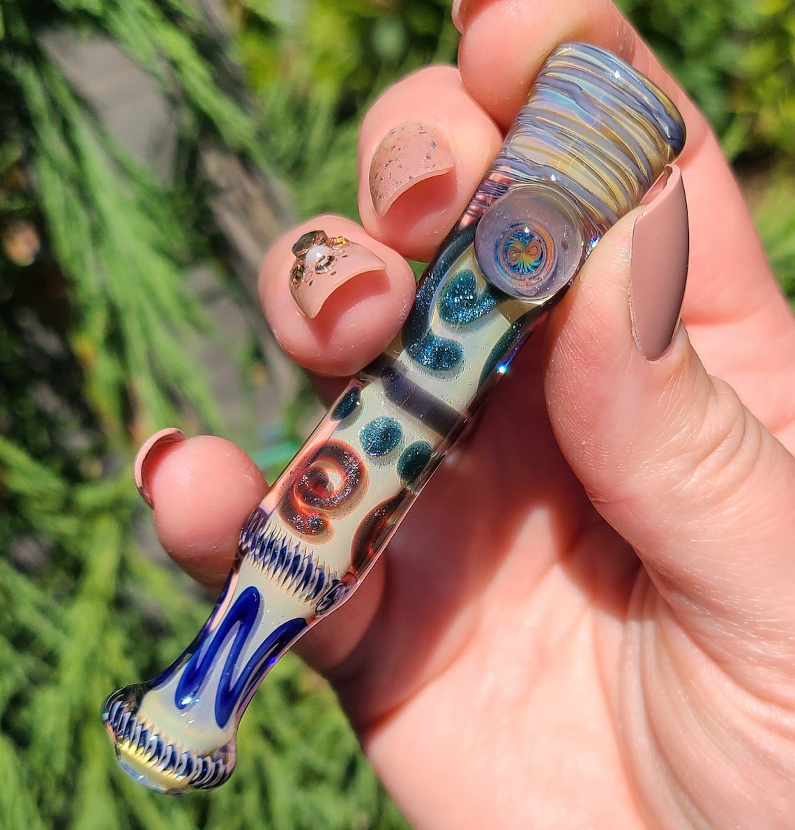 Confetti Glass Chillum One Hitter With Milli - Etsy