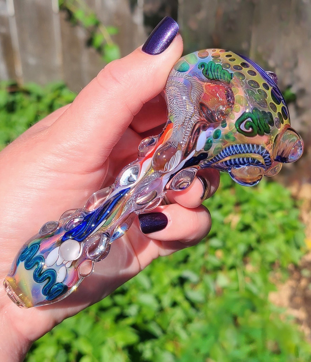Inside Out Glass Spoon: Color Reversal Tip, UV Glass, Smooth or Bumpy ...