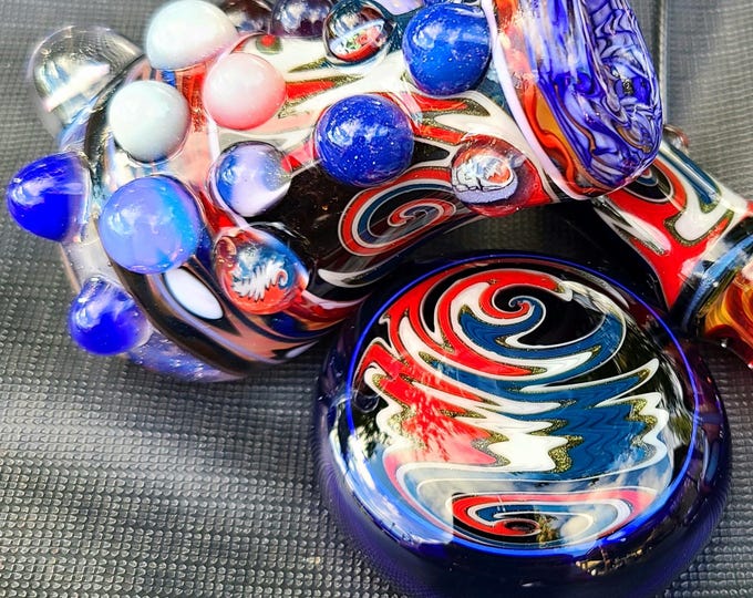 Grateful Dead Heady Sidecar Pipe With Lightning Bolt Opal, 3 Millis, 2 ...