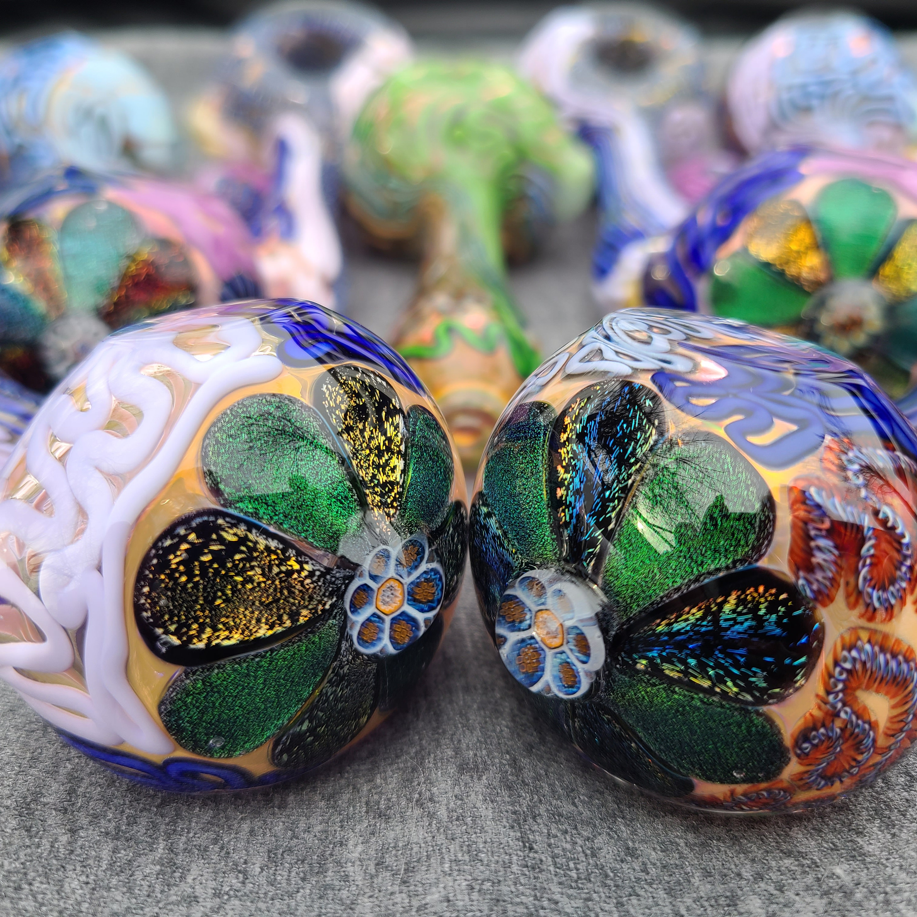 Inside Out Color Glass Spoon With Dichroic Flower - Etsy