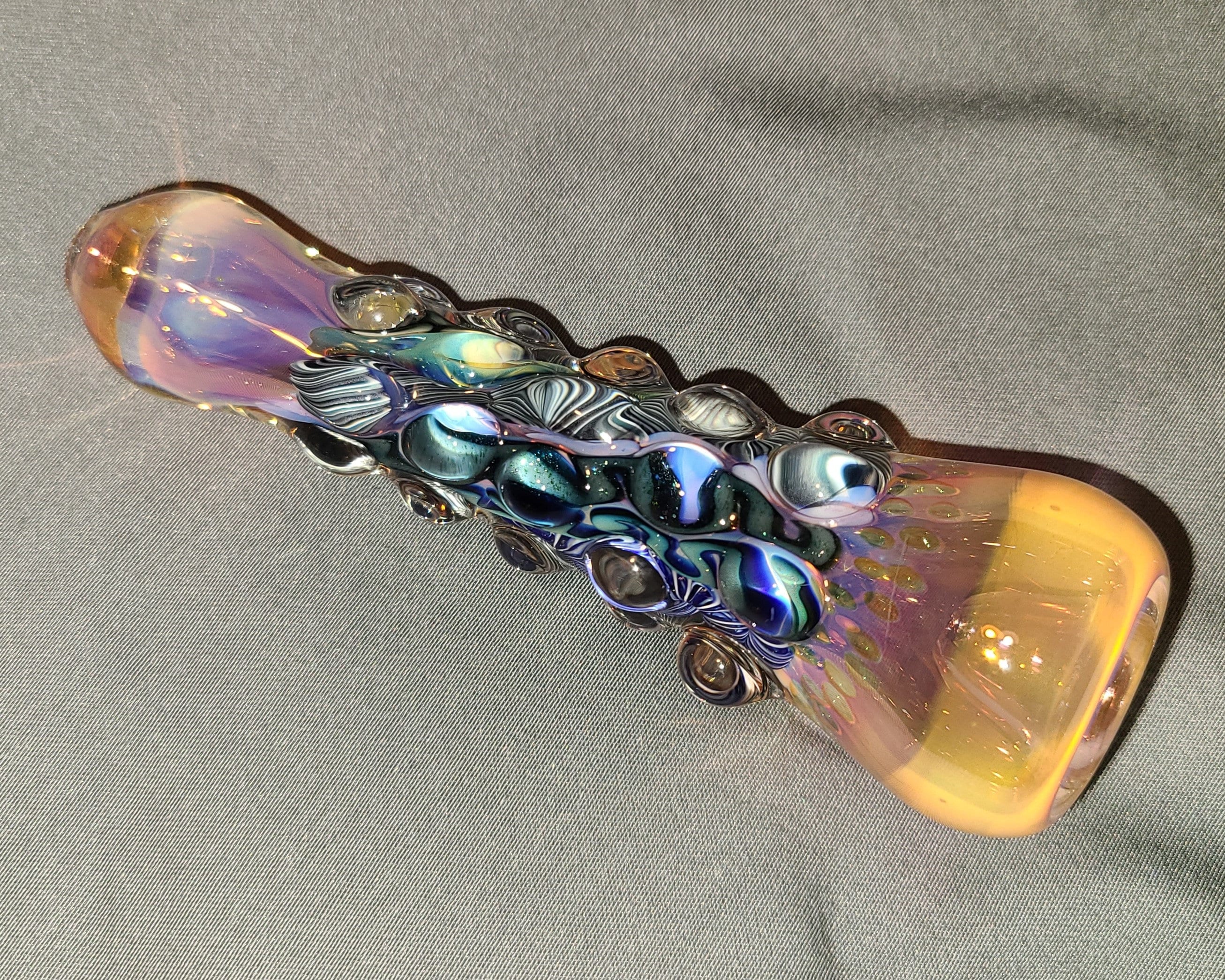 Inside Out Bumpy Chillum One Hitter Glass Pipe With Milli - Etsy
