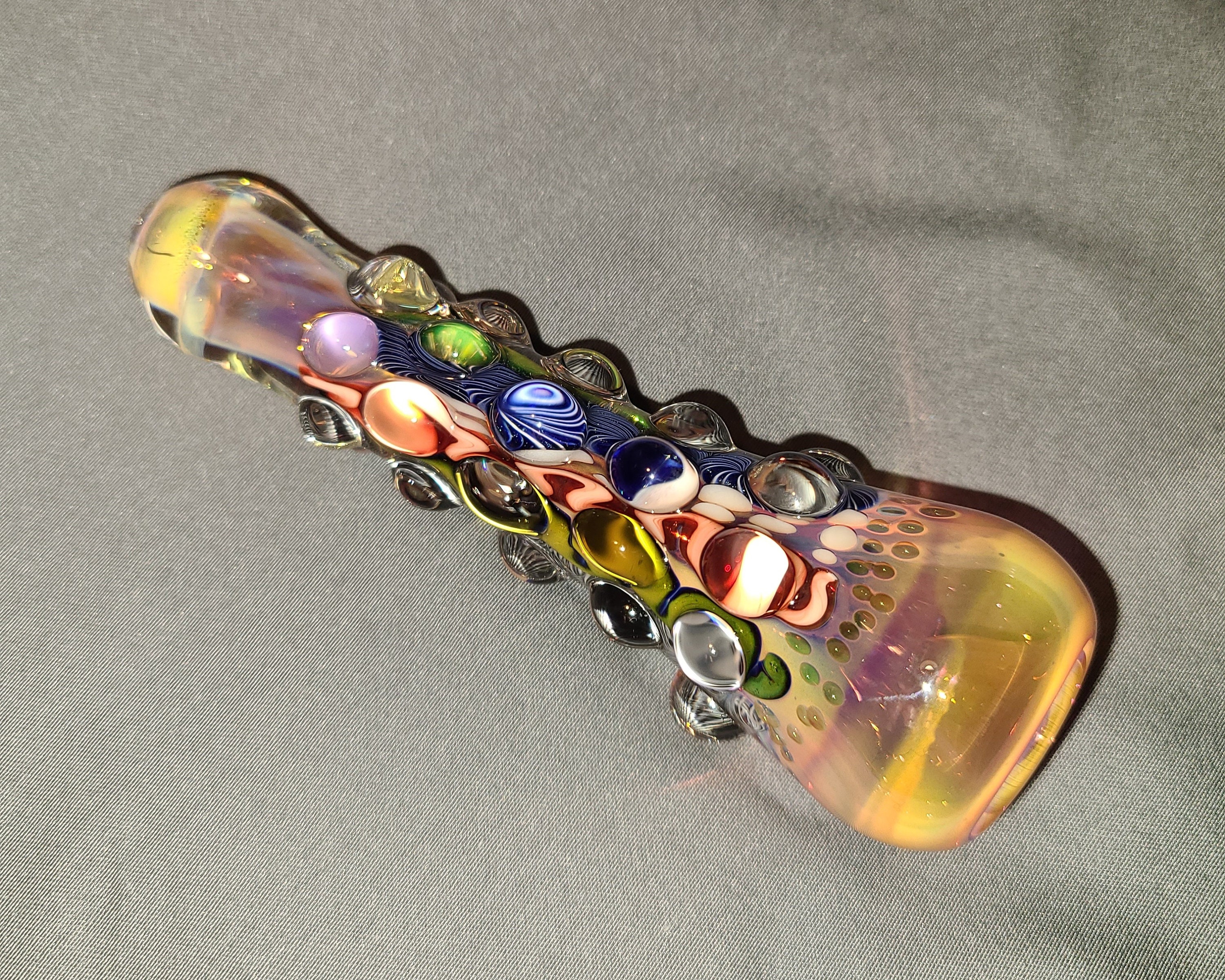 Inside Out Bumpy Chillum One Hitter Glass Pipe With Milli - Etsy