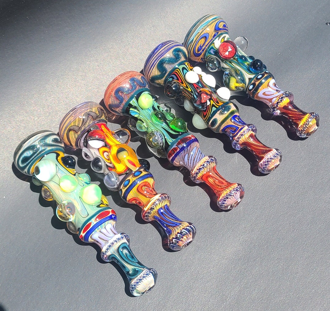 Handmade Heady One Hitter: W/reversal, 2 Millis, a Push Mushroom and UV ...