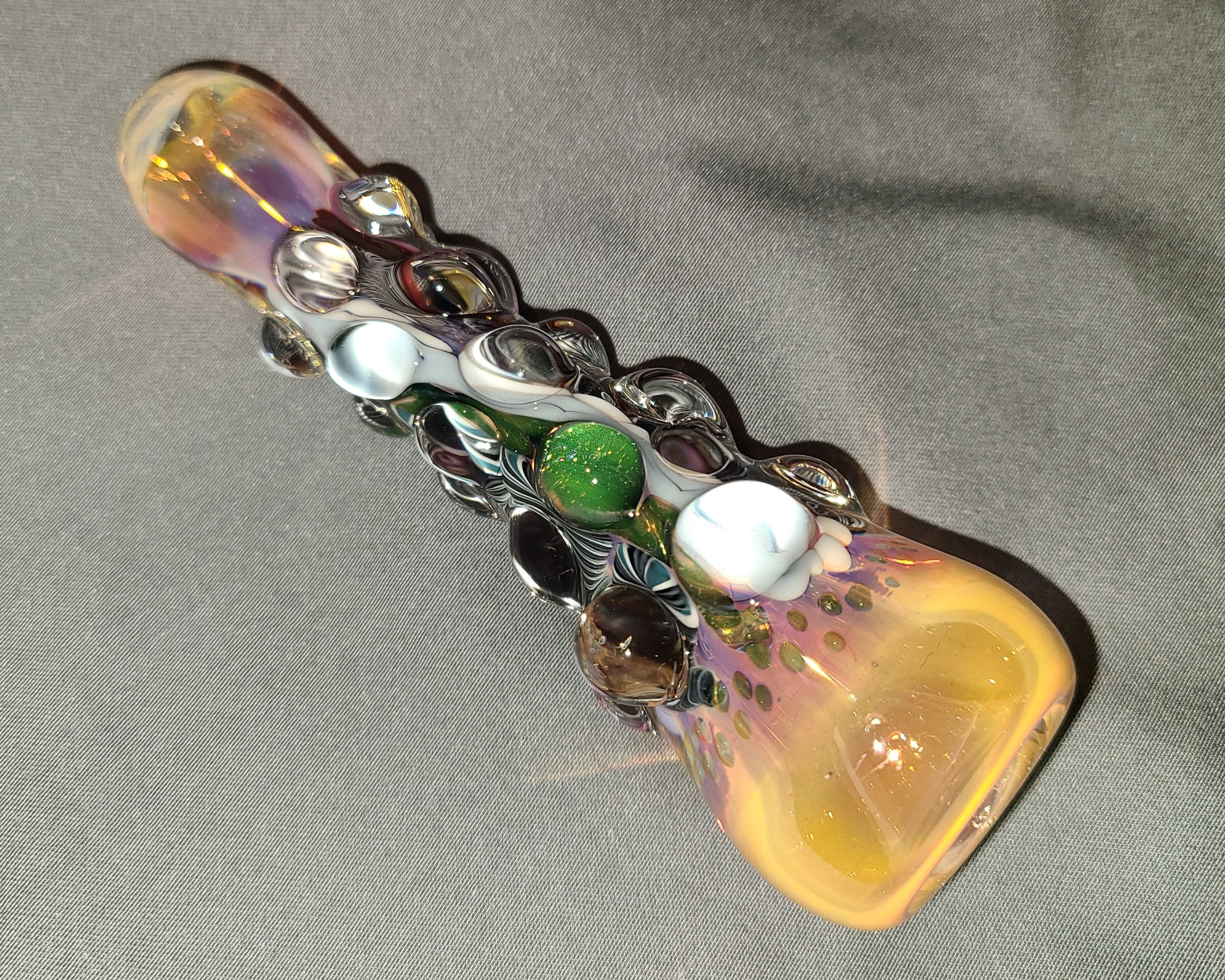 Inside Out Bumpy Chillum One Hitter Glass Pipe With Milli - Etsy