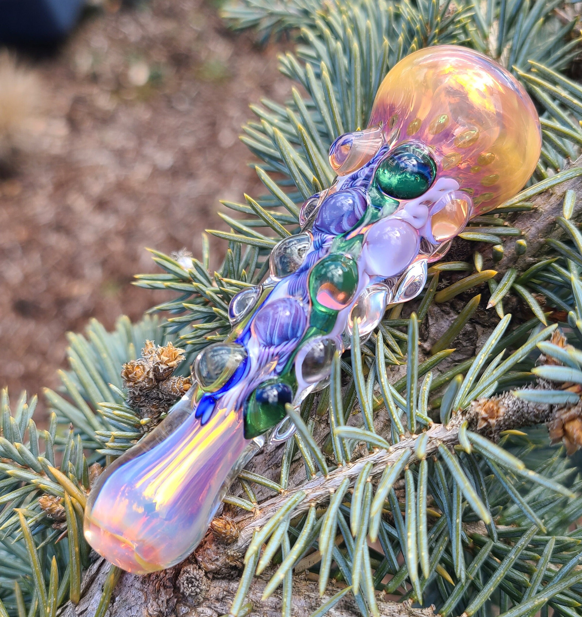 Inside Out Bumpy Chillum One Hitter Glass Pipe With Milli - Etsy