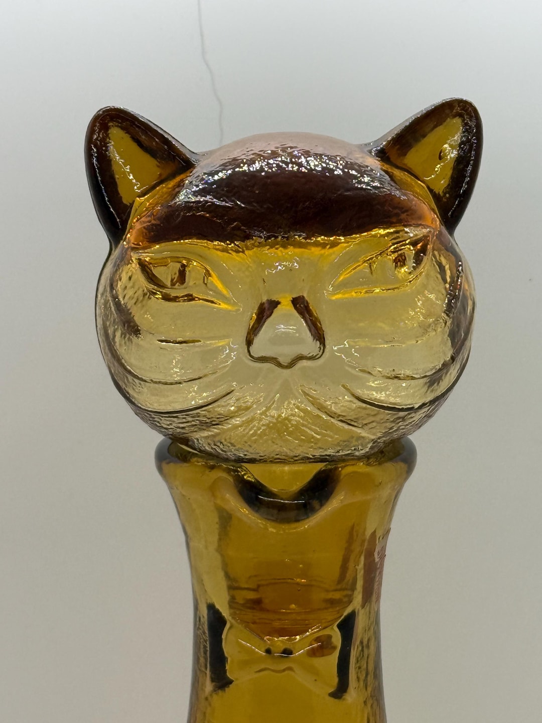 Amber Empoli Glass Cat Decanter by Norleans Crystal, Italy - Etsy