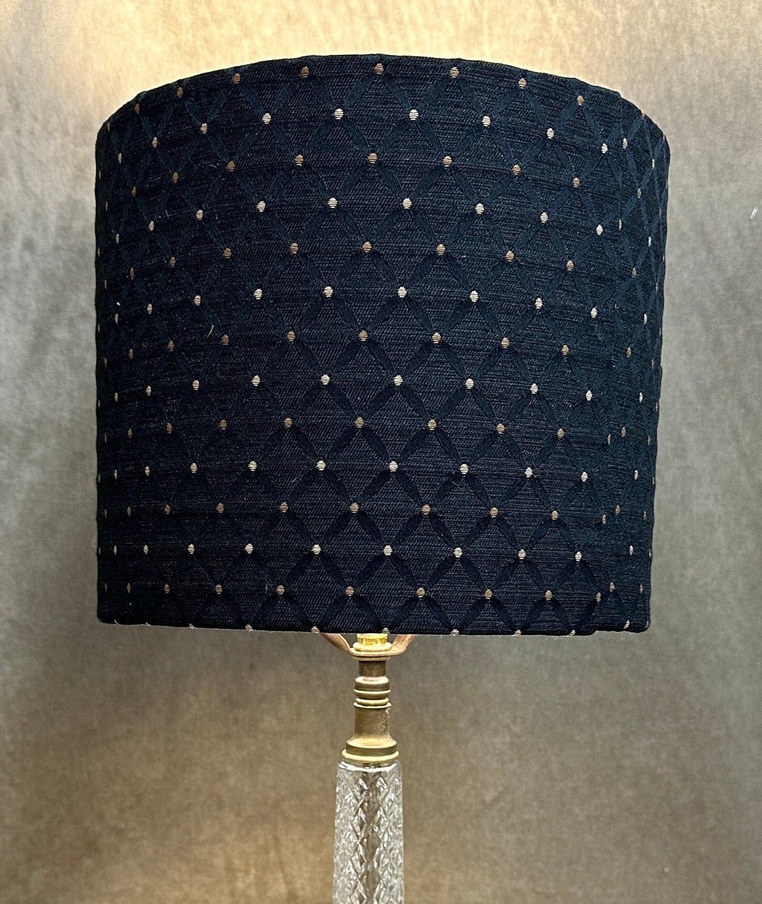 Black and Gold Diamond Textured Lamp Shade - Etsy