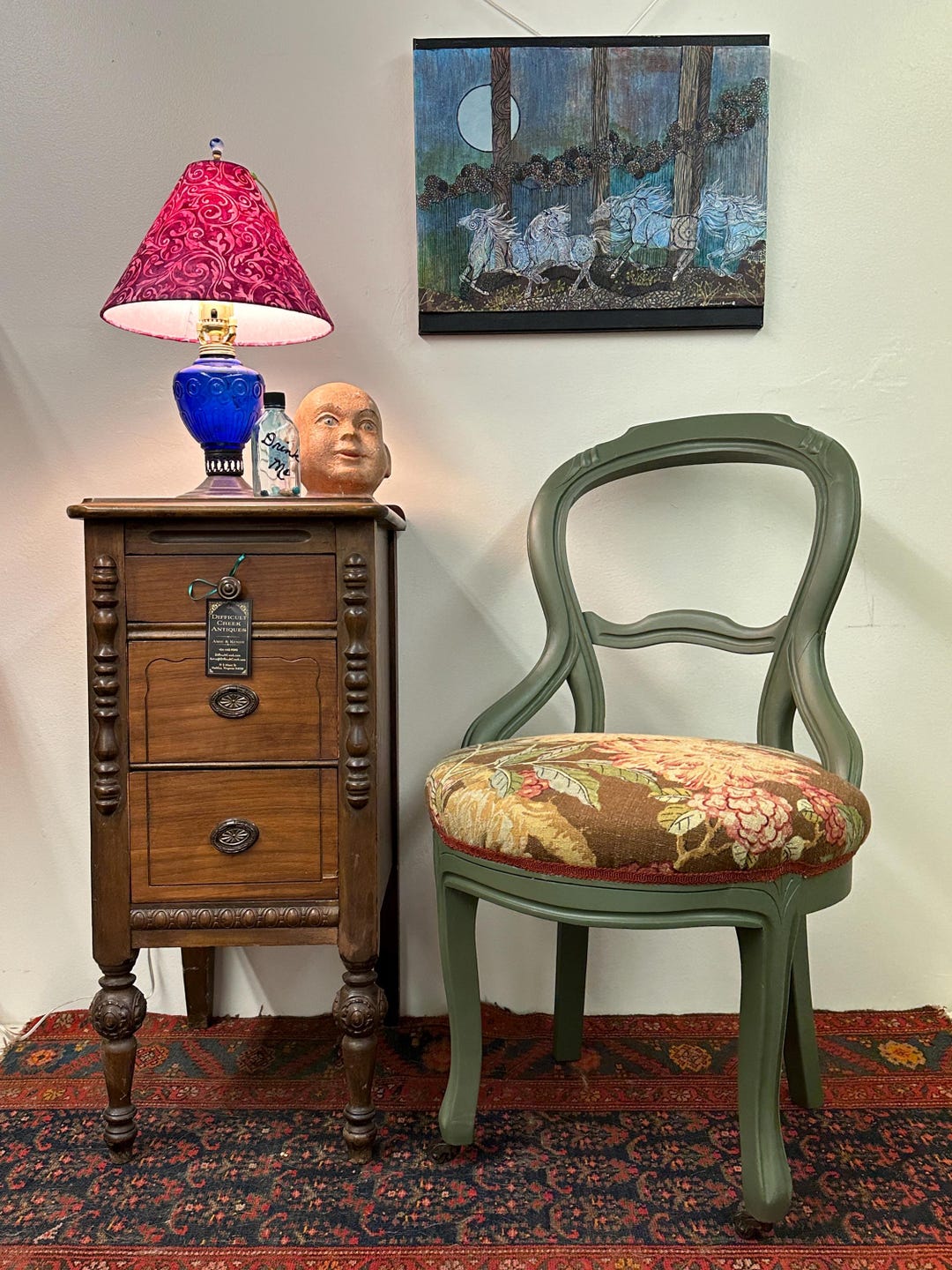 Floral Balloon Back Chair - Etsy