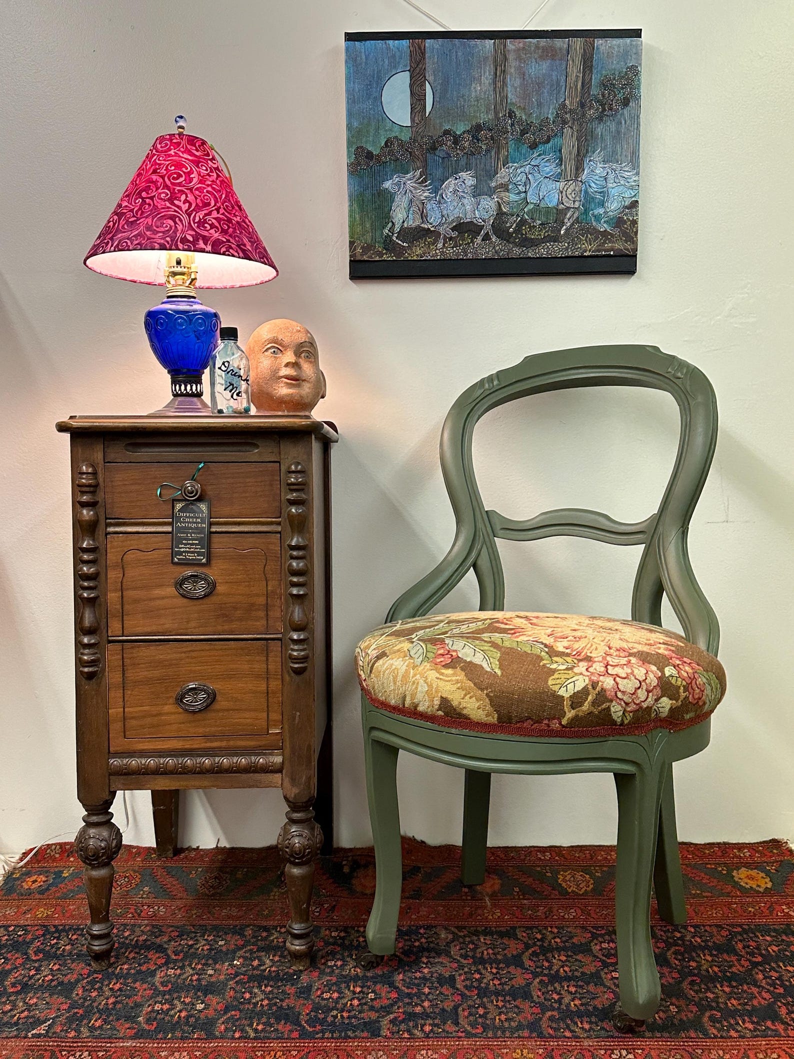 Floral Balloon Back Chair - Etsy