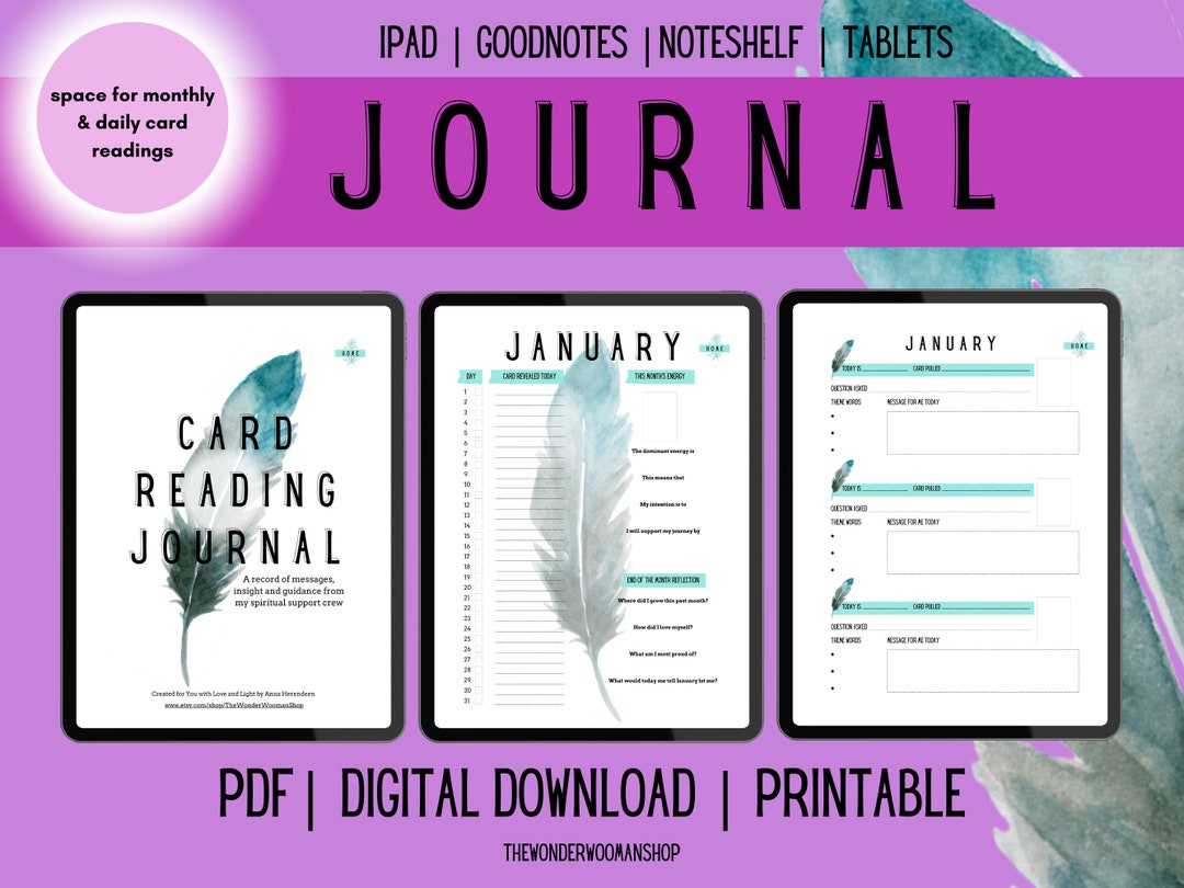 Tarot Oracle Card Journal Full Year Daily Reading | PDF | Printable ...